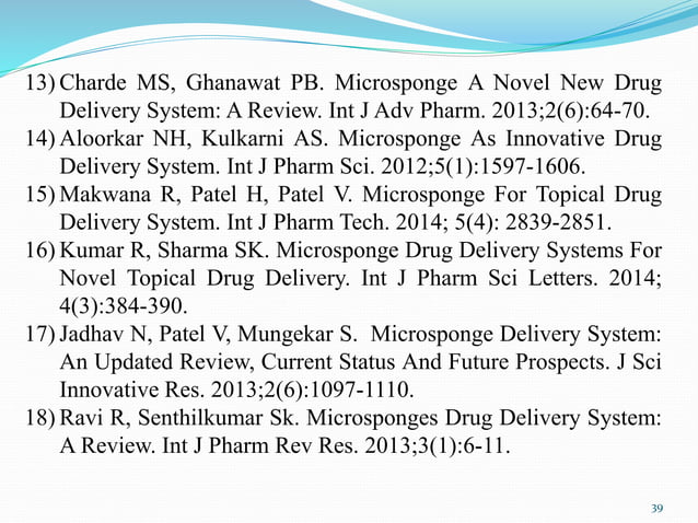Microsponge Drug Delivery System | PPTX
