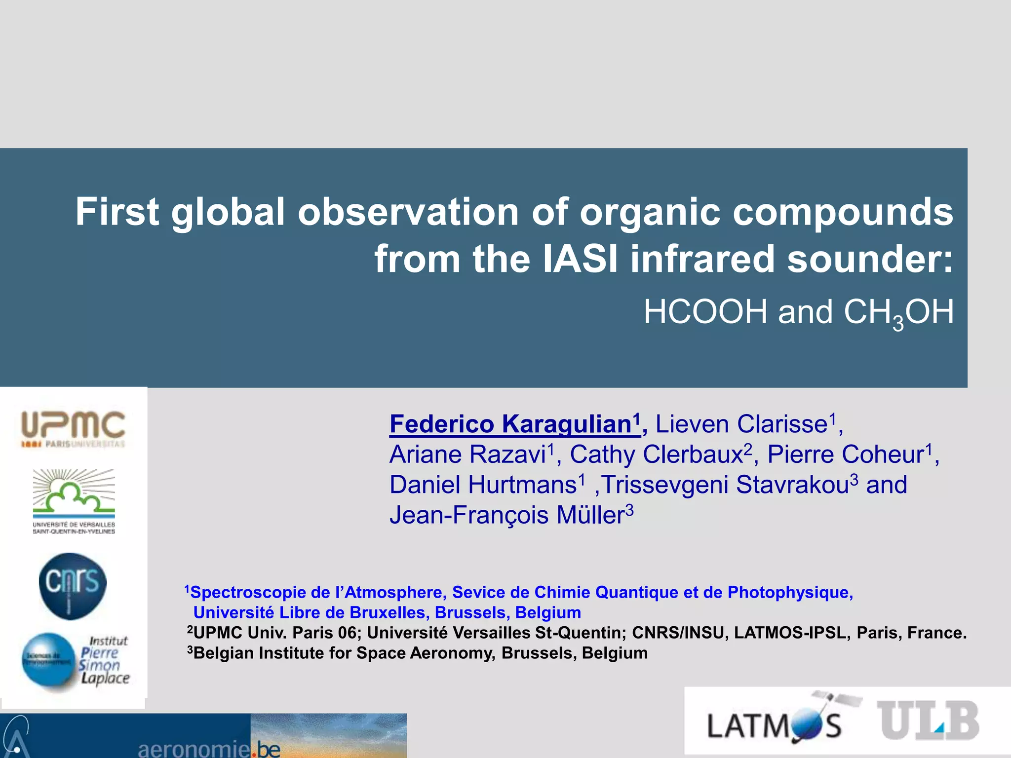 Satellite Remote Sensing (Formic Acid) | PPT