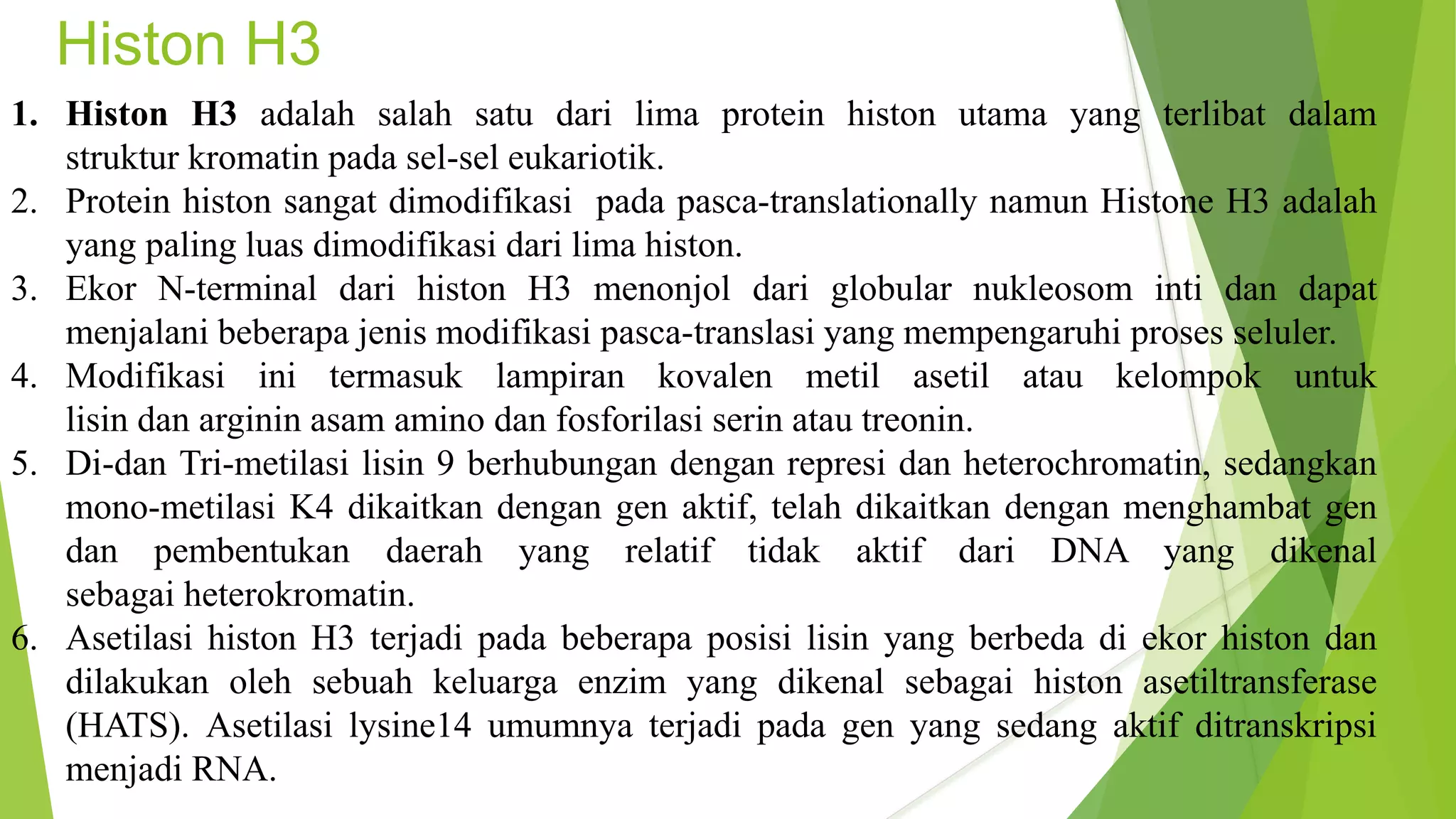 Karakterisasi mutasi histon h3 | PPTX