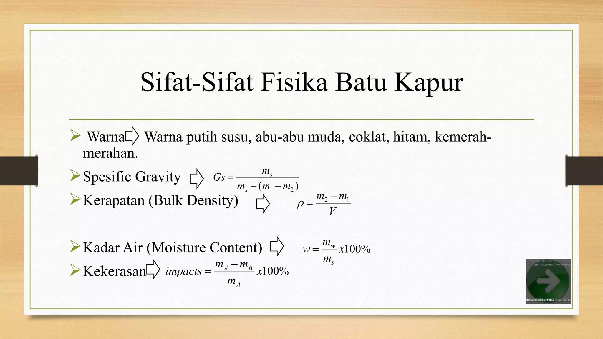 Karakterisasi sifat fisika batu kapur di desa labaha | PPT