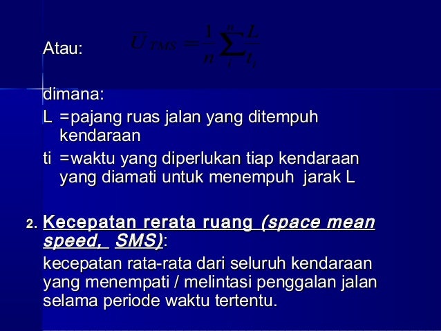 Karakteristik arus lalu lintas