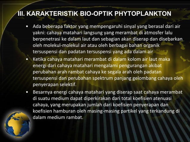 Karakteristik bio optik fitoplankton | PPT