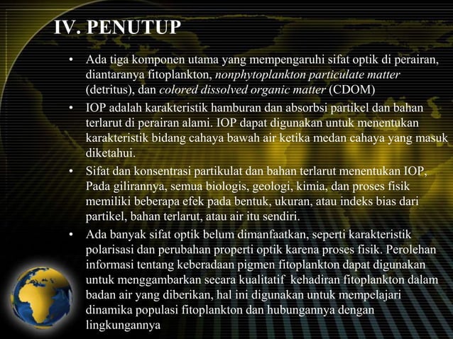 Karakteristik bio optik fitoplankton | PPT