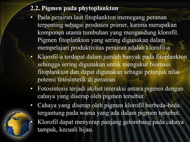 Karakteristik bio optik fitoplankton | PPT