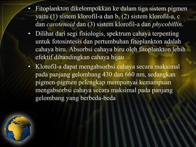 Karakteristik bio optik fitoplankton | PPT