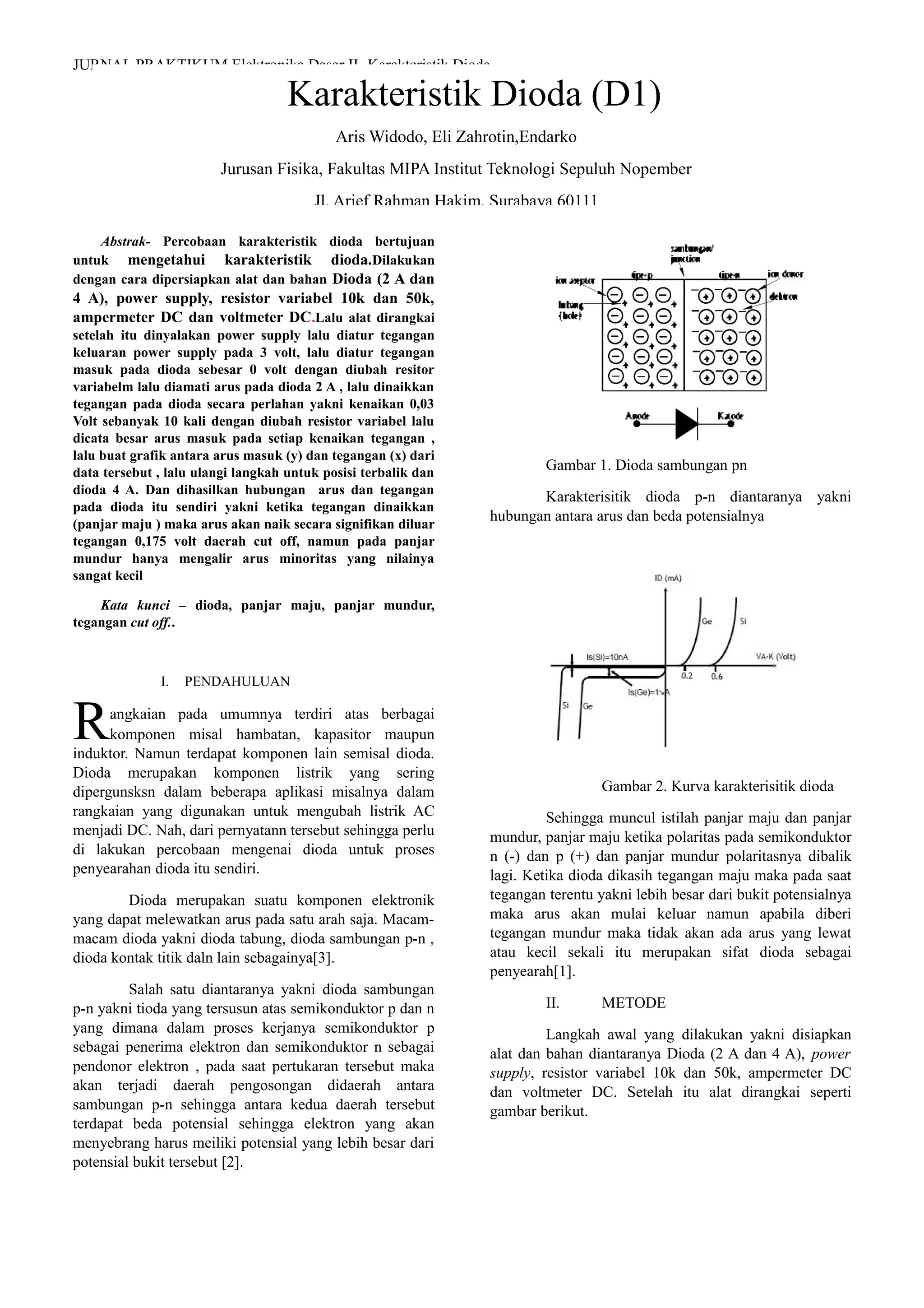 Karakteristik dioda | DOC