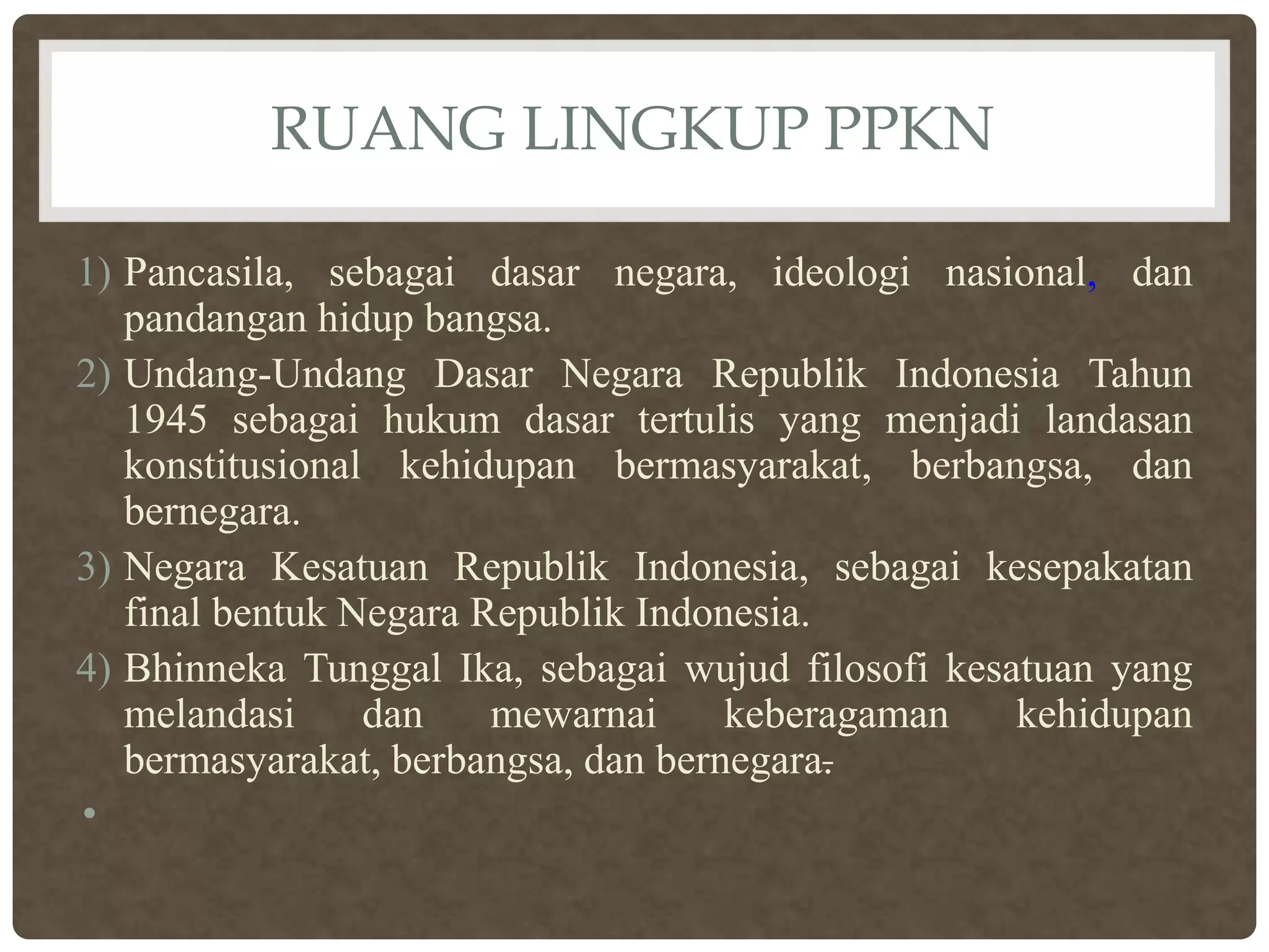 Karakteristik mata pelajaran PPKn | PPTX