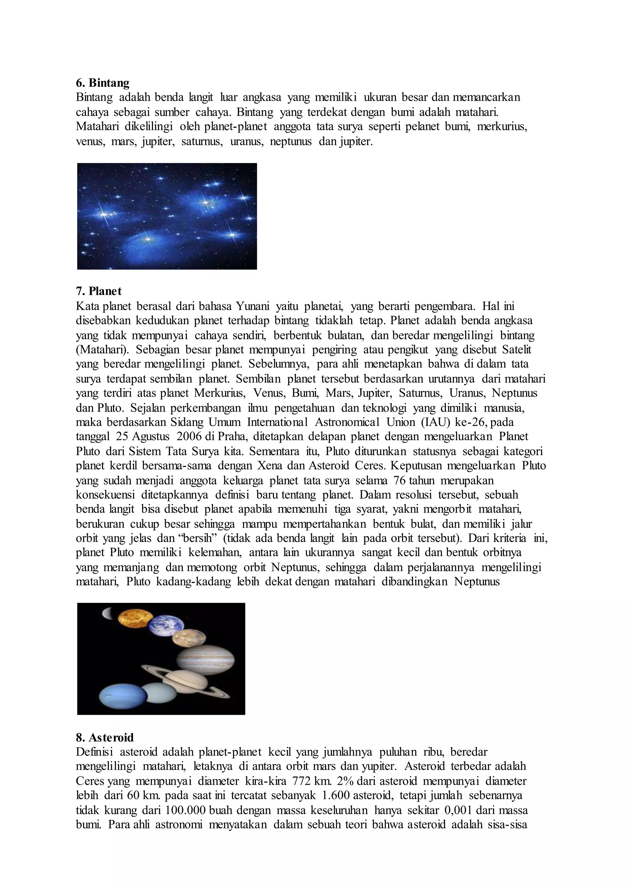 Karakteristik meteorit | DOCX