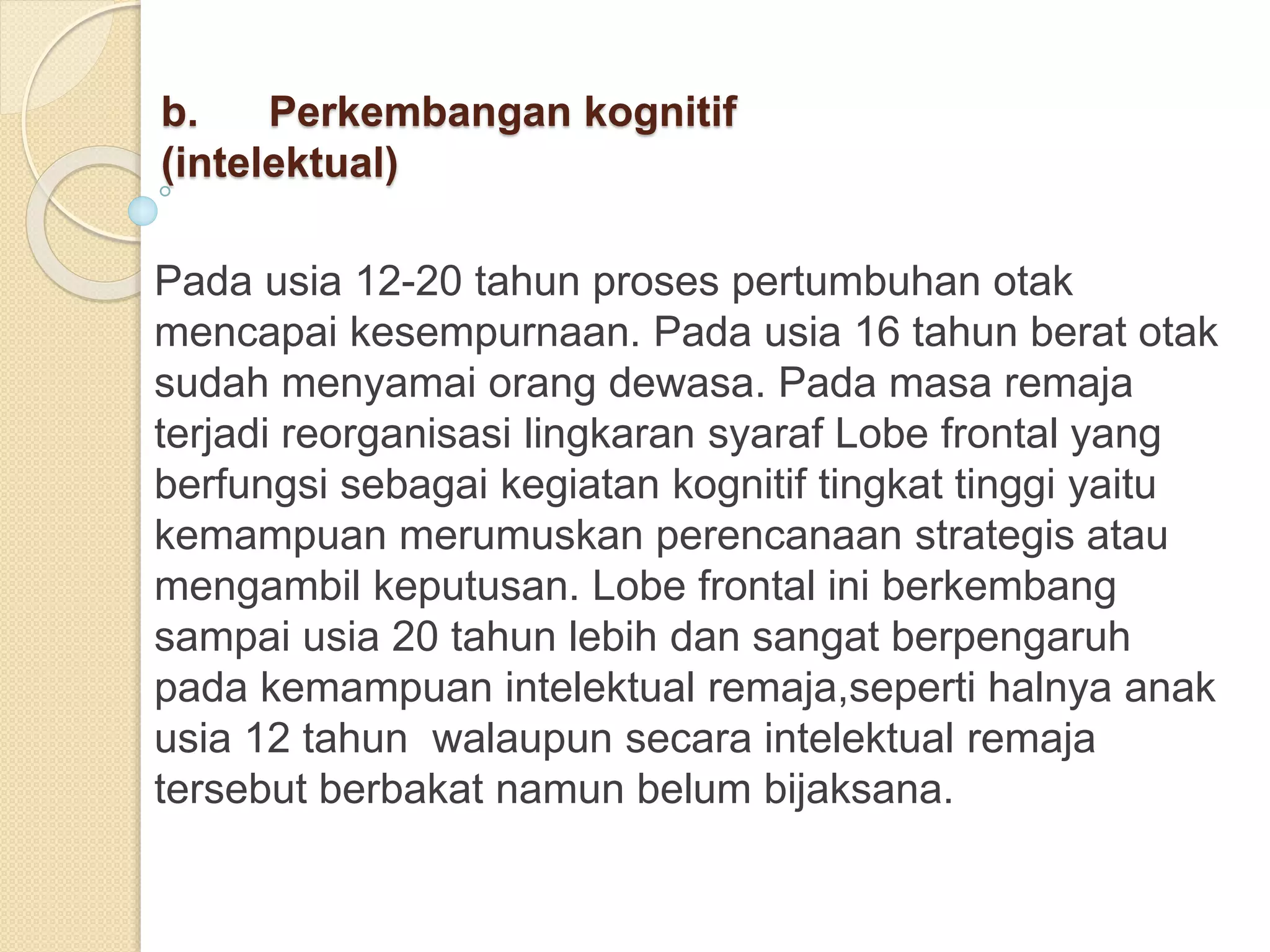 Karakteristik perkembangan remaja | PPTX