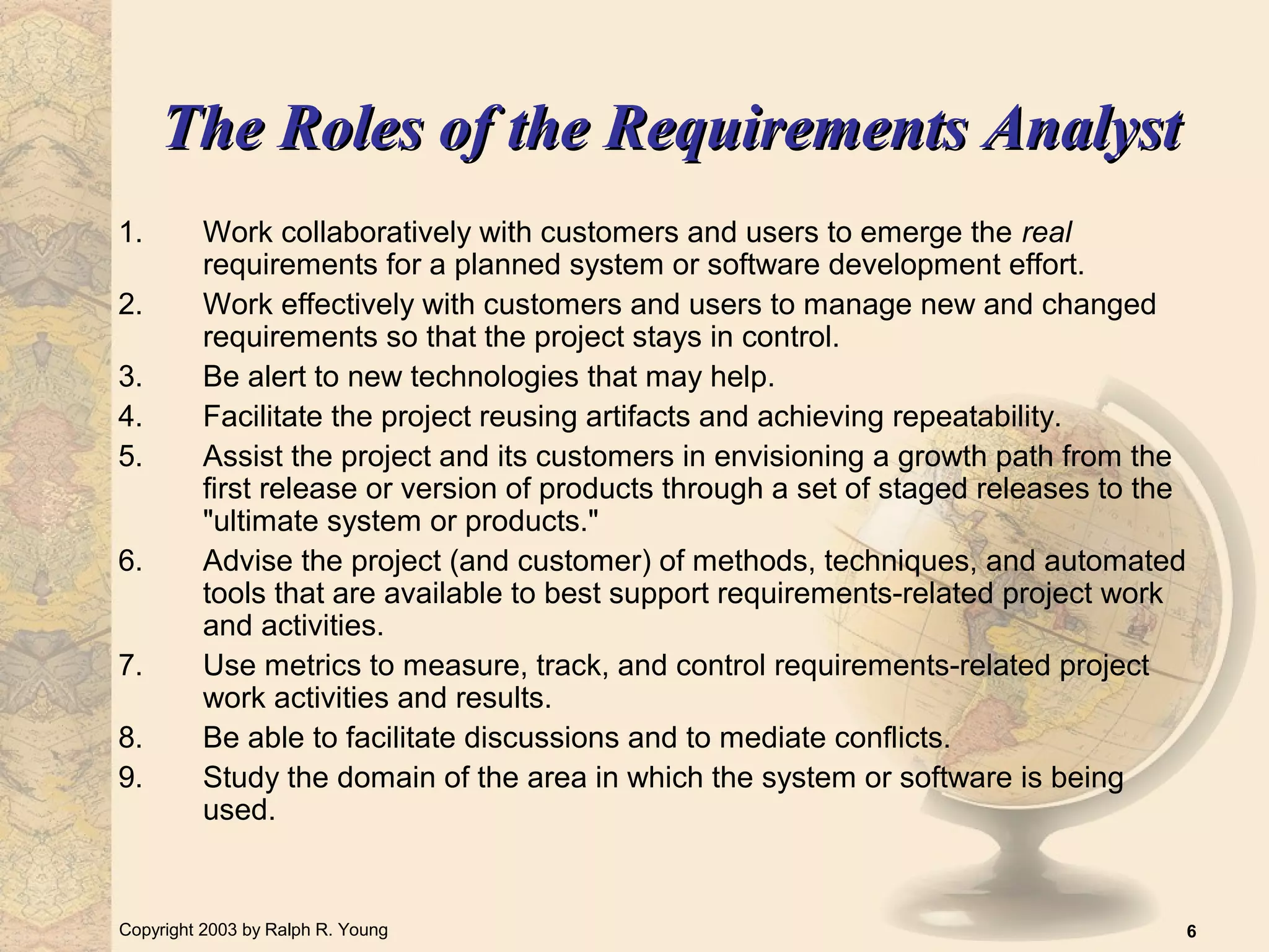 requirement analysis characteristics | PPT