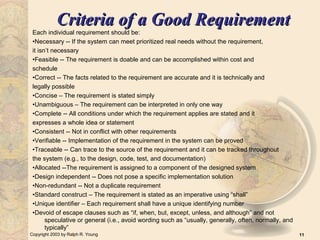 requirement analysis characteristics | PPT | Business | Business and ...