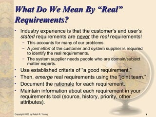 requirement analysis characteristics | PPT | Business | Business and ...