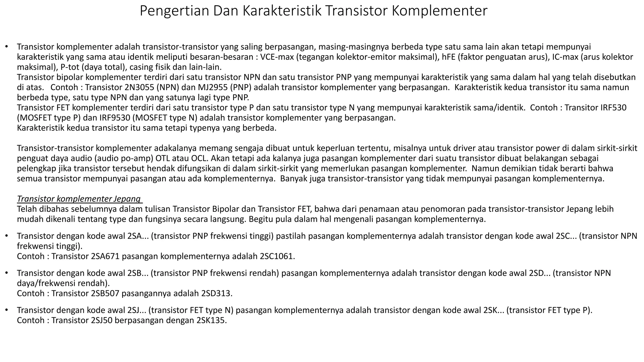 Karakteristik transistor | PPTX