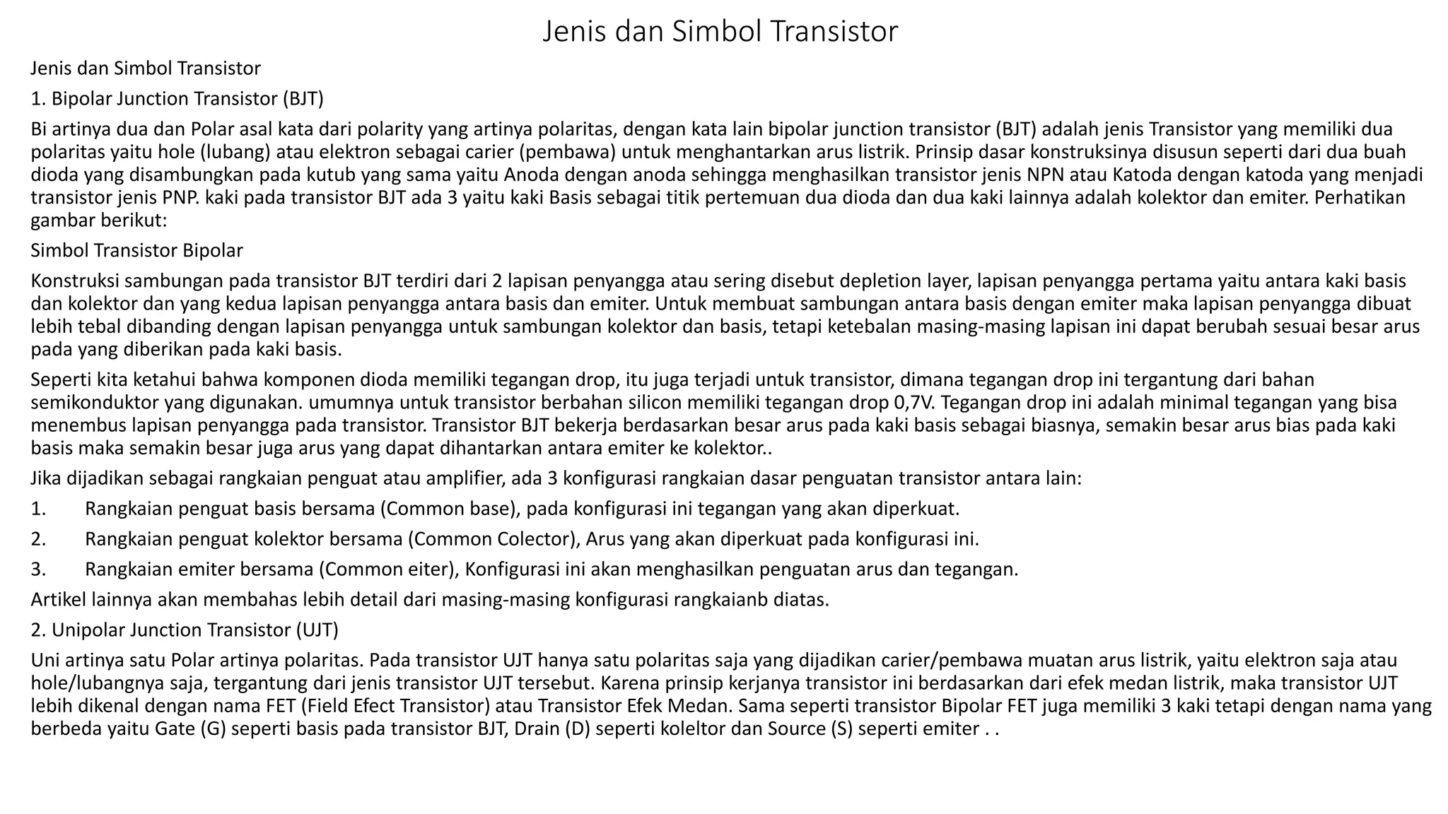 Karakteristik transistor | PPTX