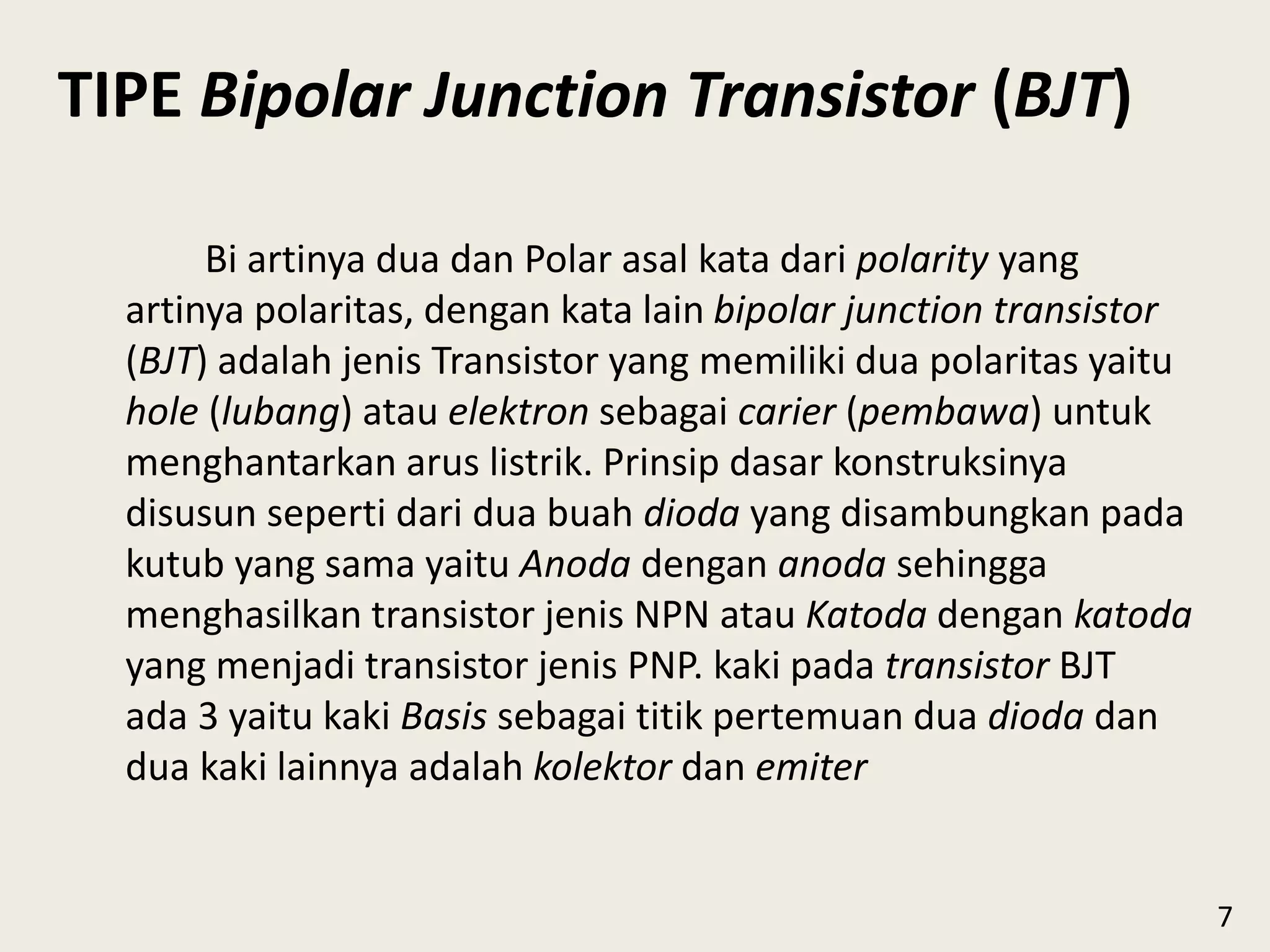 Karakteristik transistor | PPTX