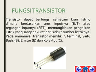 Karakteristik transistor gyani ubaydillah | PPTX