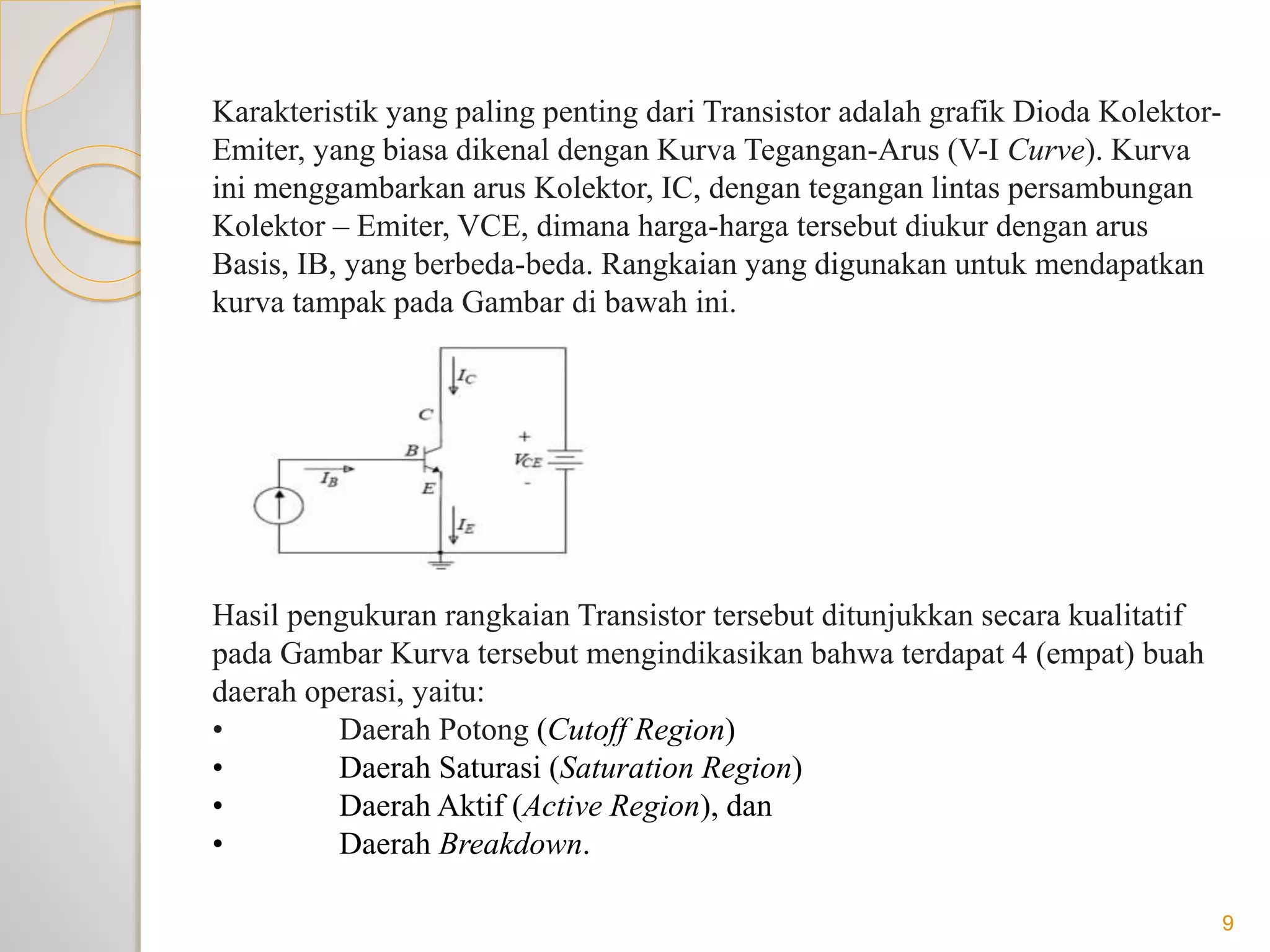 Karakteristik Transistor | PPTX