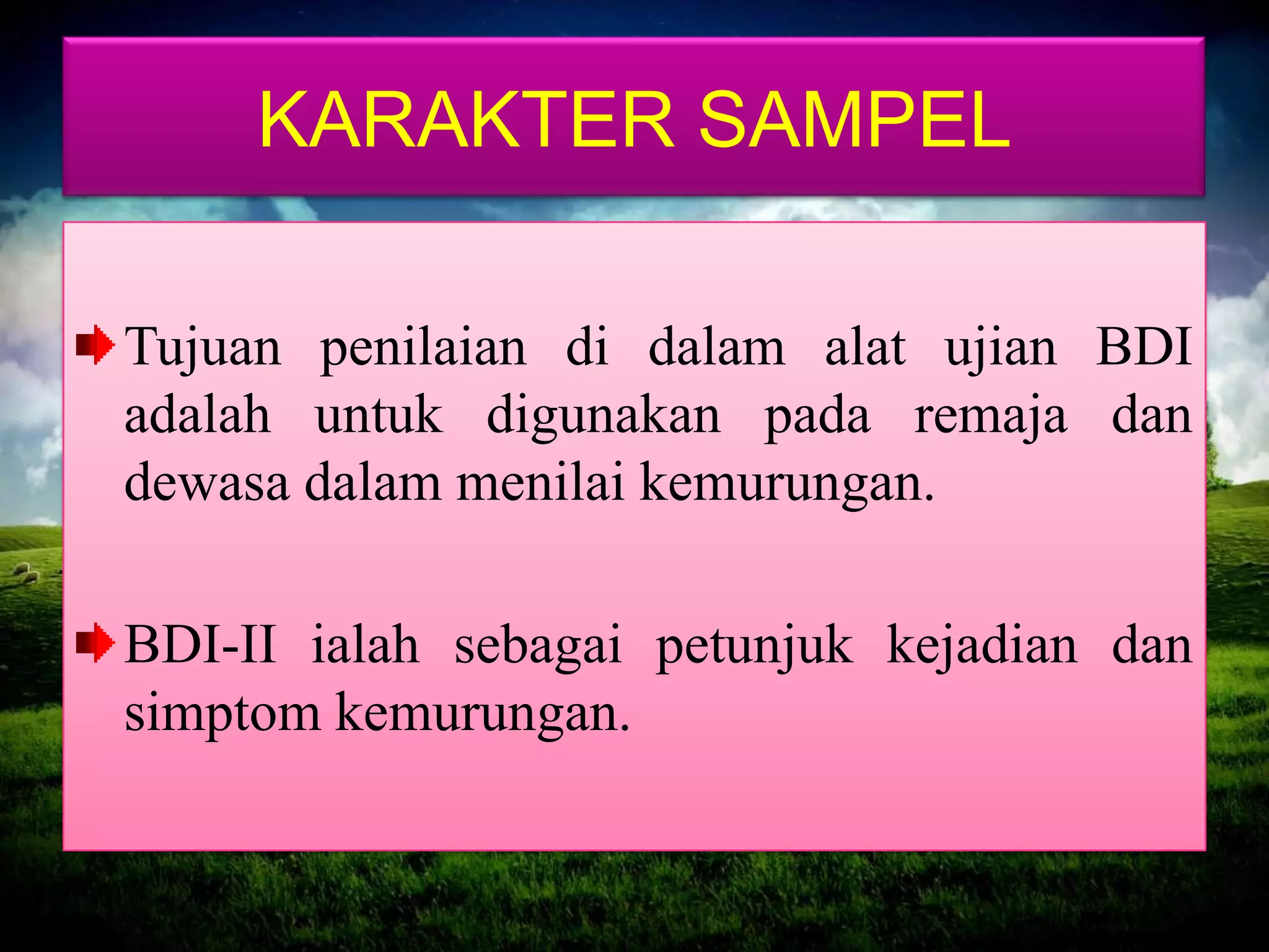 UJIAN PENGUKURAN : BECK DEPRESSION INVENTORY (BDI) | PPTX