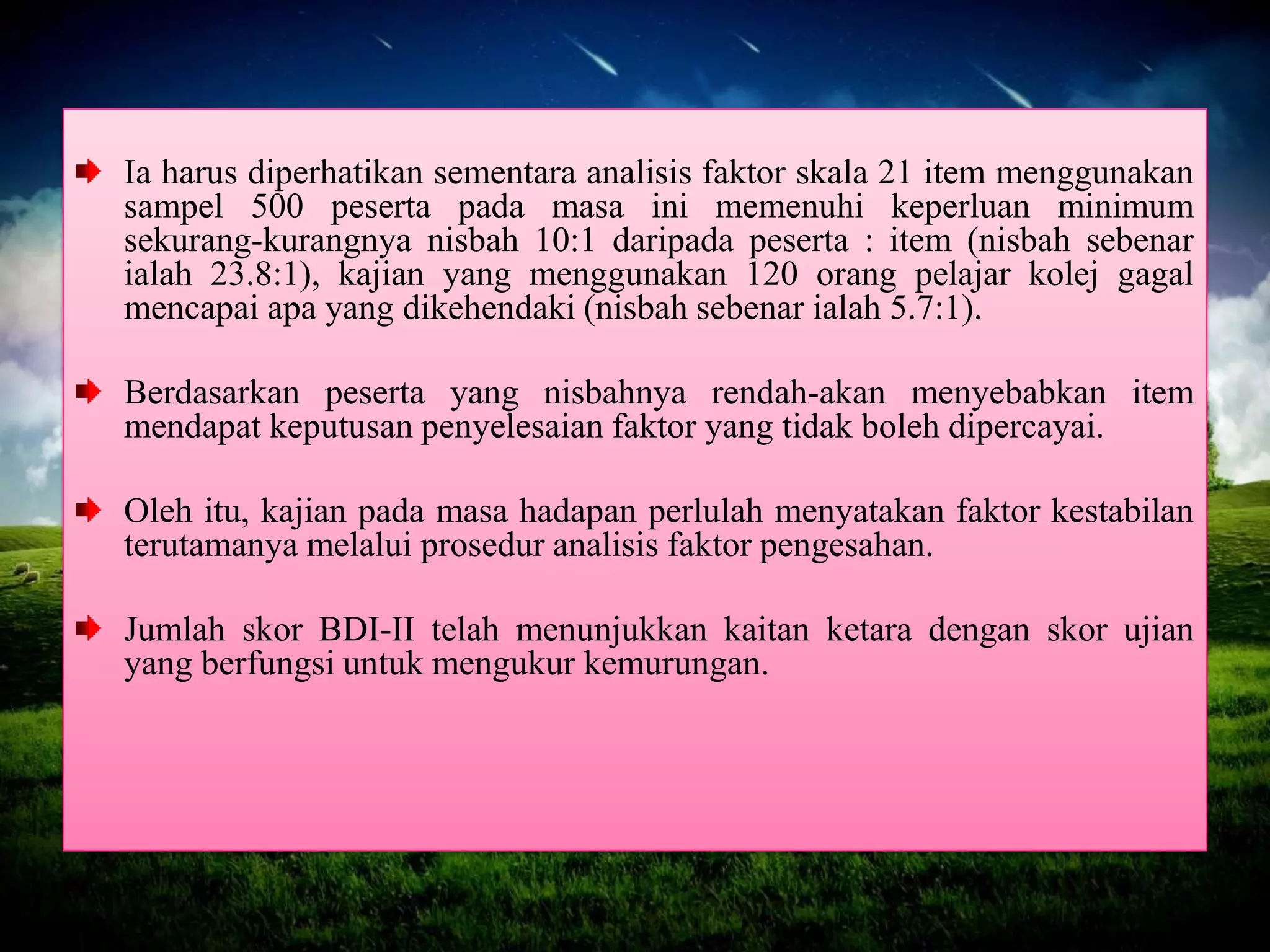 UJIAN PENGUKURAN : BECK DEPRESSION INVENTORY (BDI) | PPTX