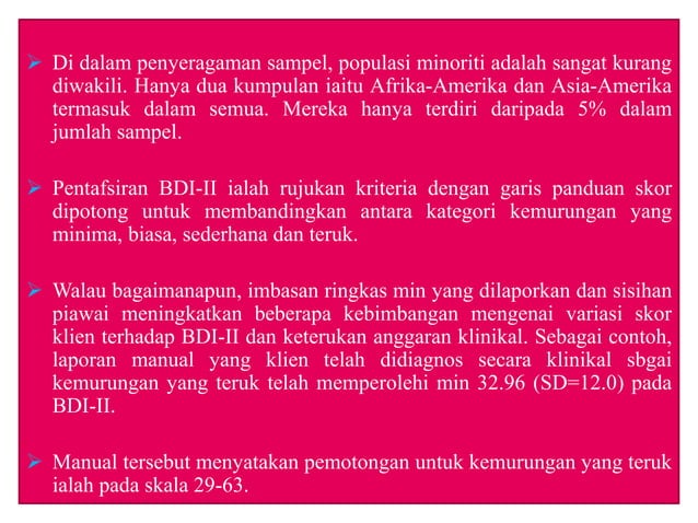UJIAN PENGUKURAN : BECK DEPRESSION INVENTORY (BDI) | PPTX