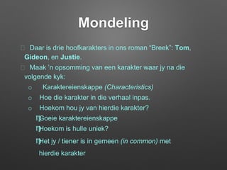 Karakterskets taak - inleiding | PPTX