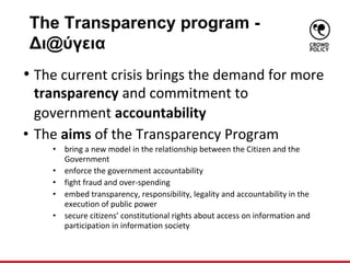 Implementing transparency and open government projects in Greece | PDF