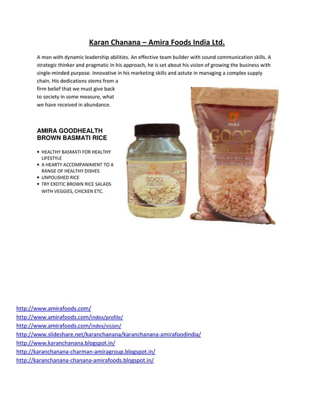 Karan chanana Amira Nature Foods | PDF