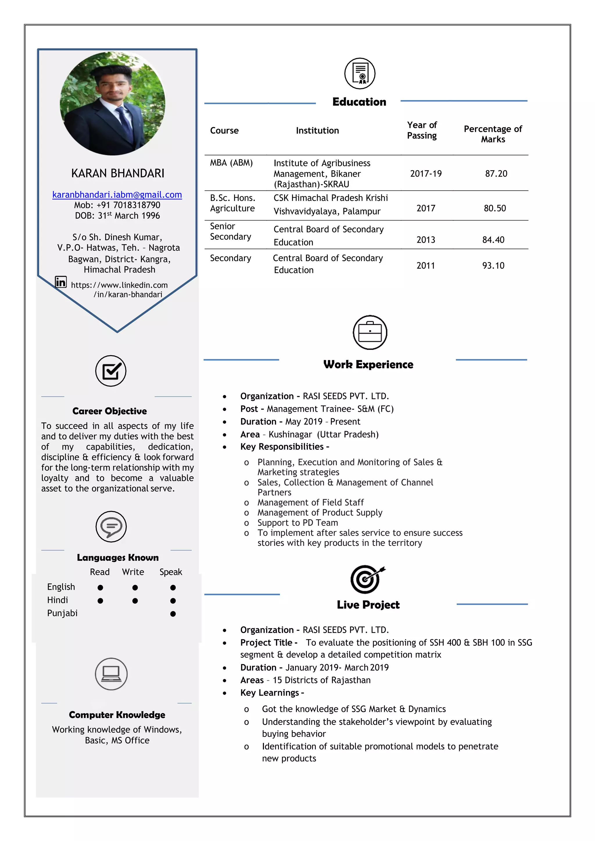 Karan Bhandari CV | PDF