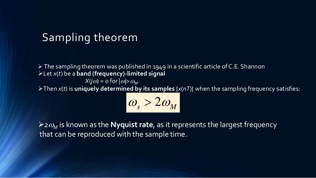 SAMPLING & RECONSTRUCTION OF DISCRETE TIME SIGNAL SAMPLING & RECONSTRUCTION OF DISCRETE TIME SIGNAL