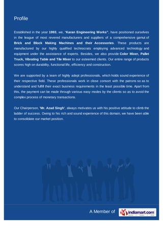 Karan Engineering Works, New Delhi, Block Making Machine | PDF