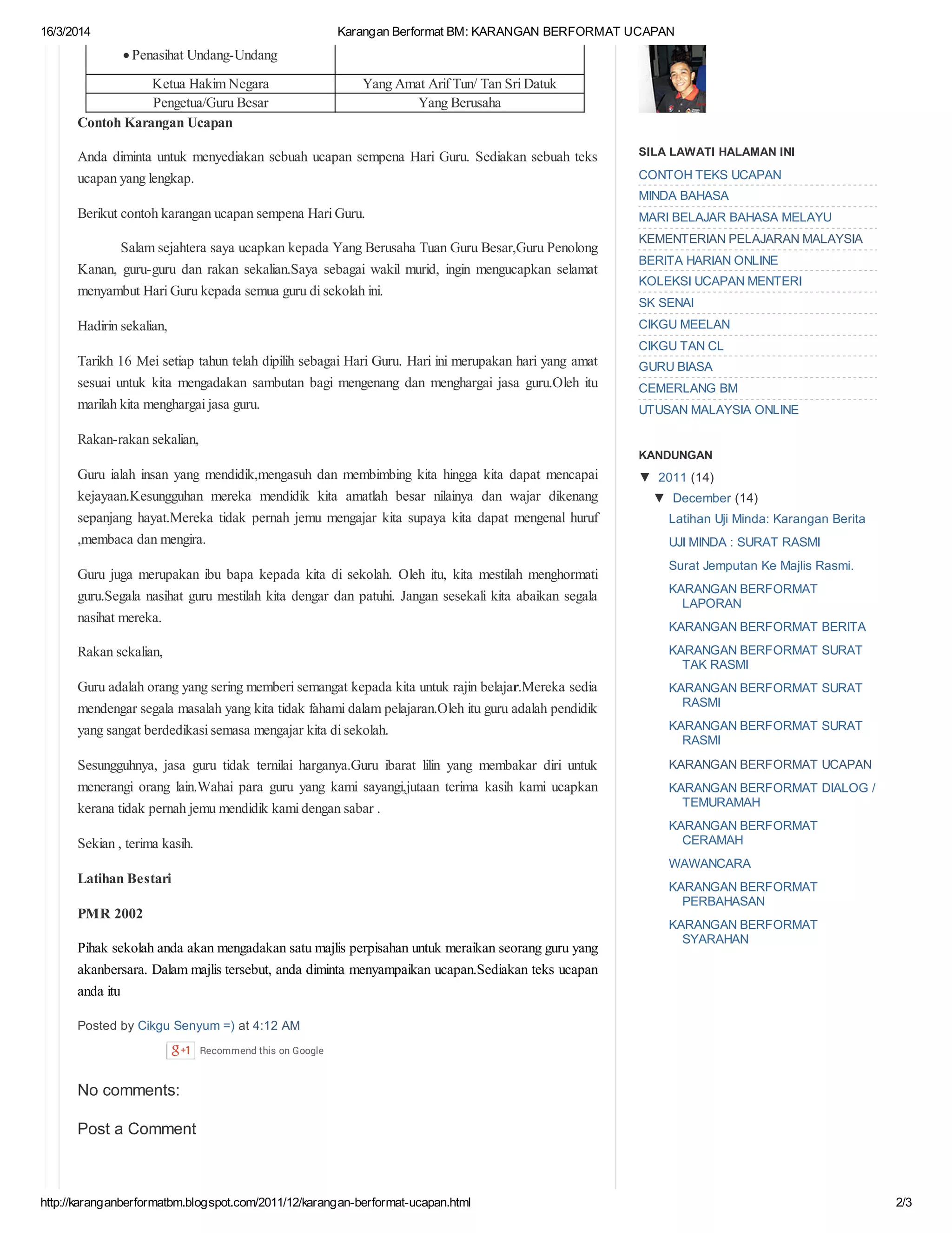 Karangan berformat ucapan | PDF