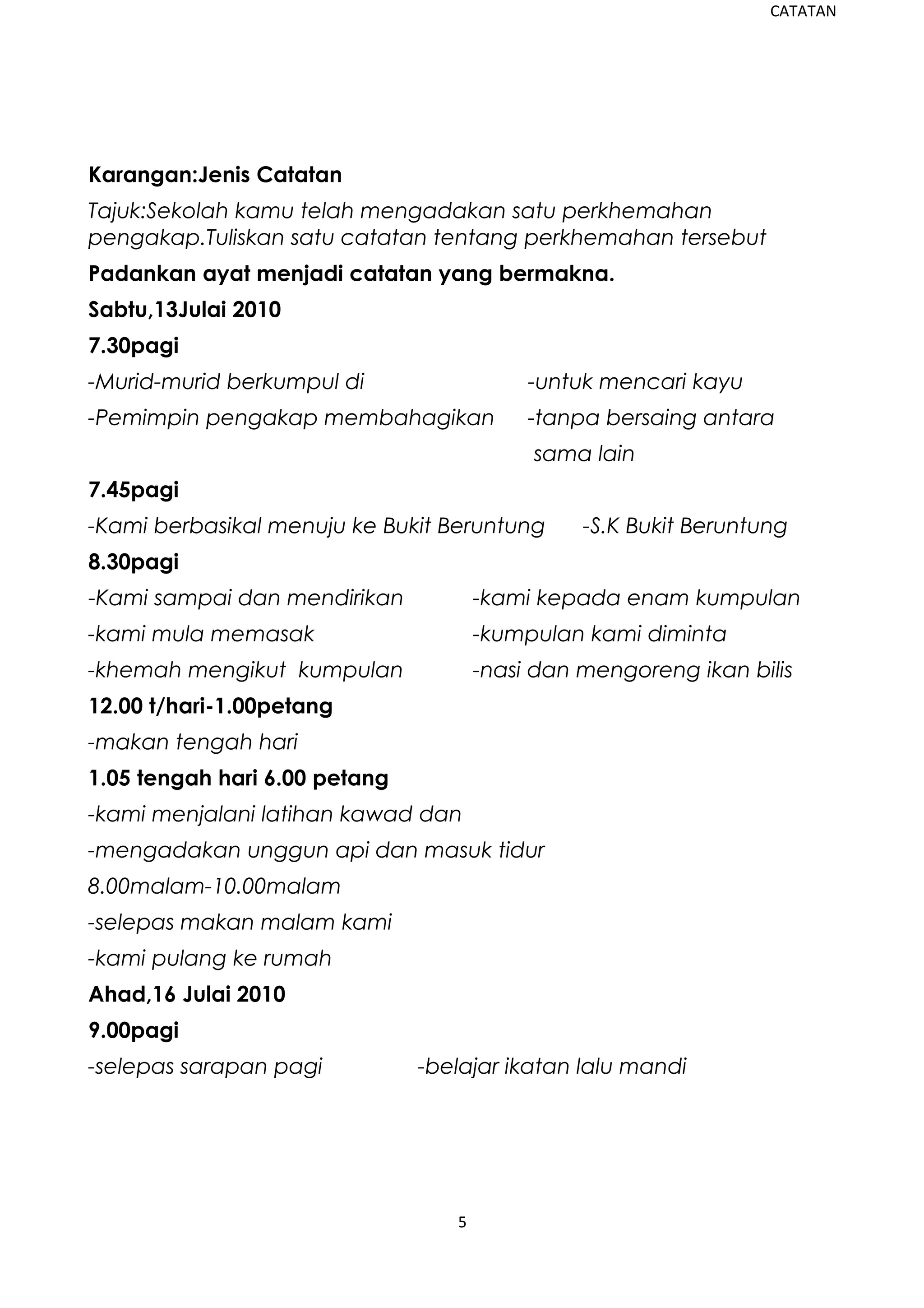 Karangan catatan | DOC
