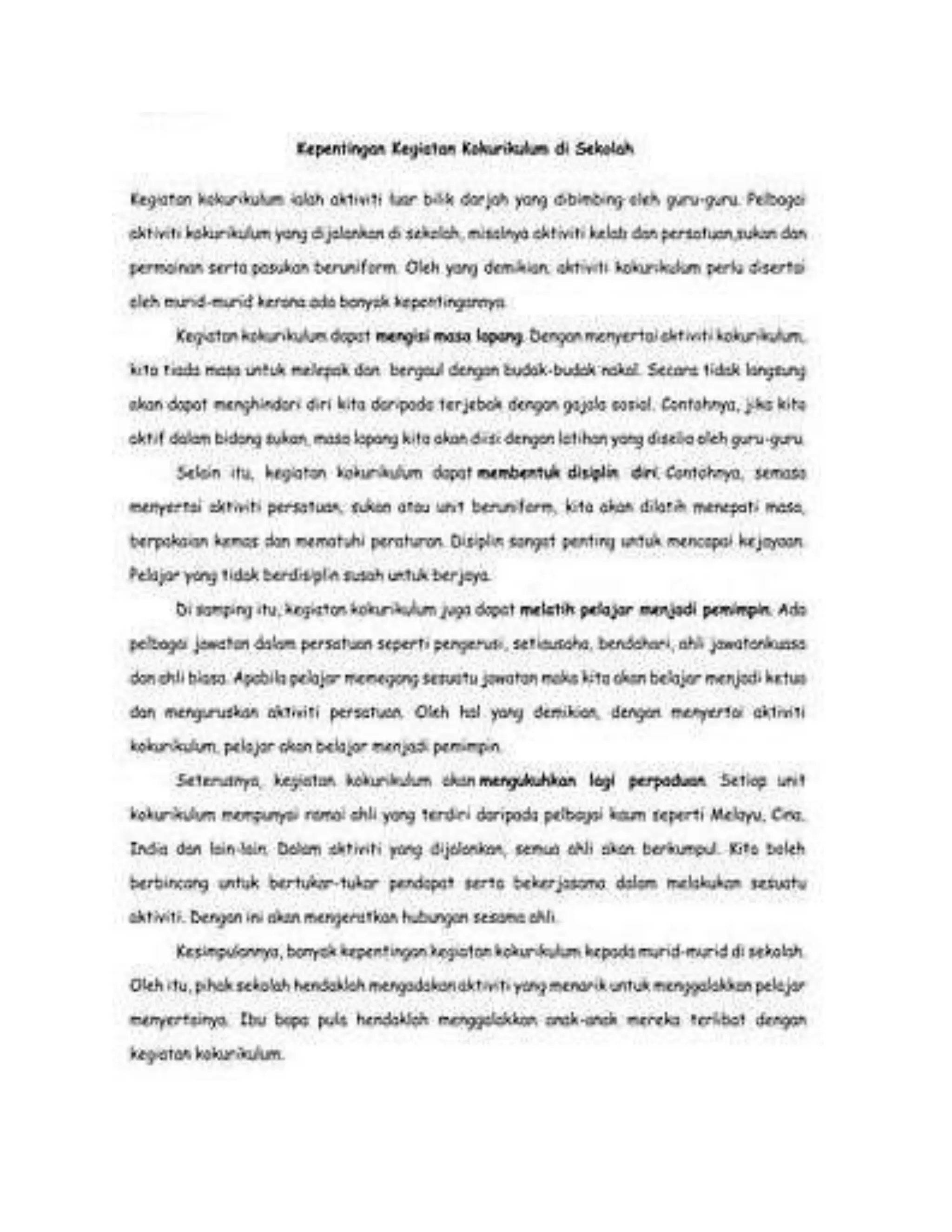 Karangan Faedah Menyertai Aktiviti Kokurikulum Pptx