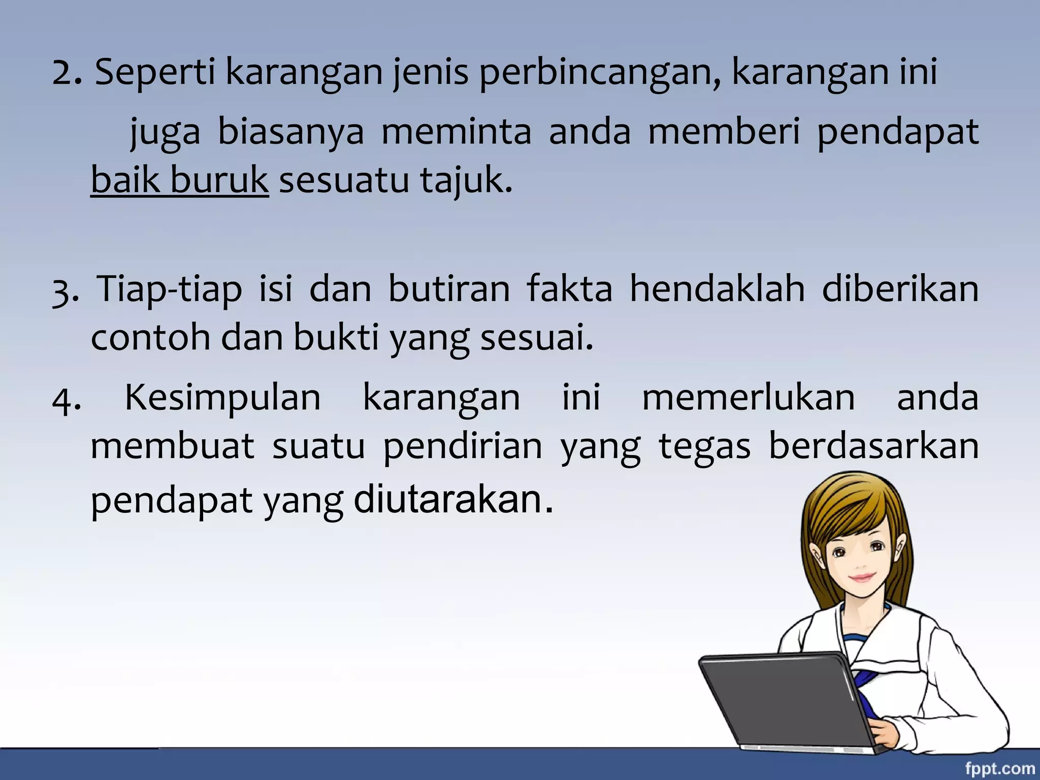 Karangan jenis pendapat | PPT