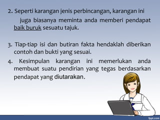 Karangan jenis pendapat | PPT