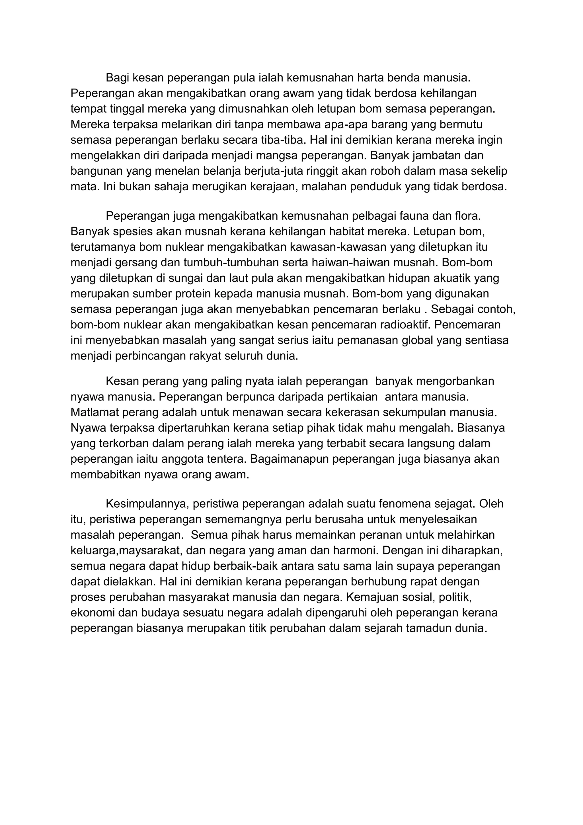 Karangan peperangan | DOCX