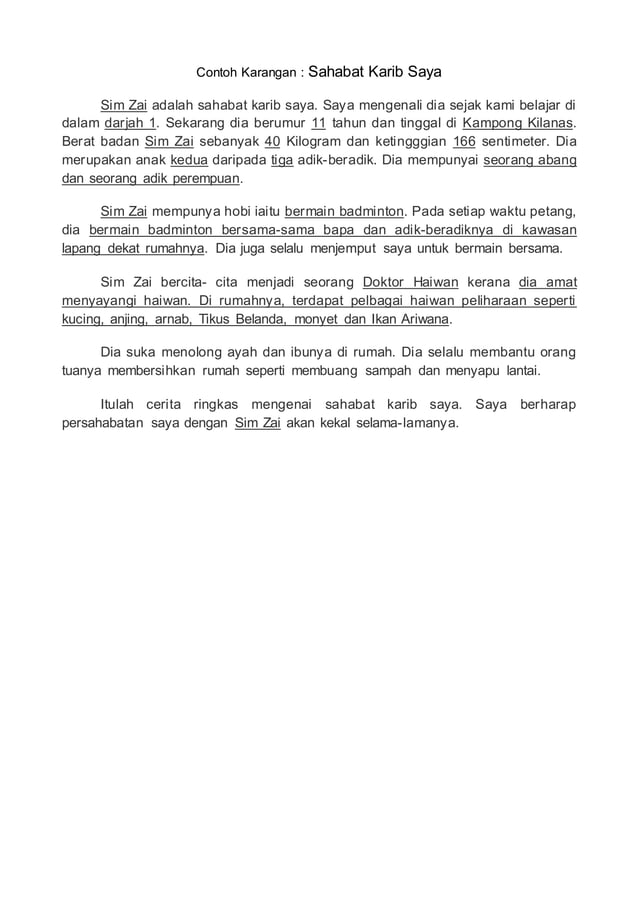 Karangan shabat karib saya | DOCX