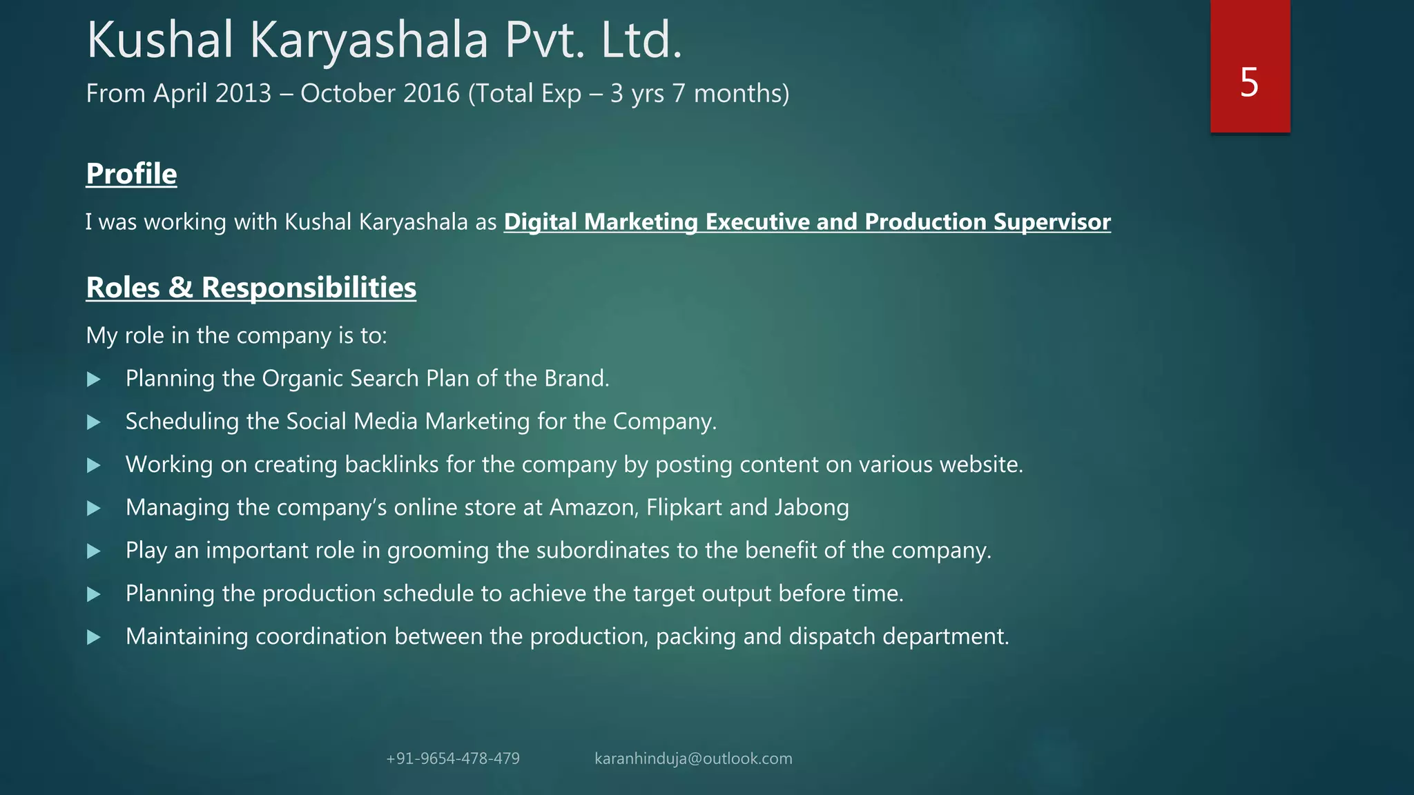 Karan hinduja digital portfolio | PPT