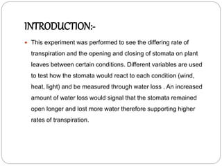 transpiration | PPTX | Gardening | Home & Garden