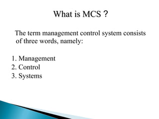 Management Control System | PPT