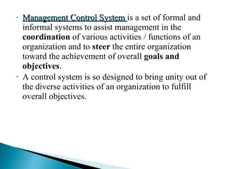 Management Control System | PPT