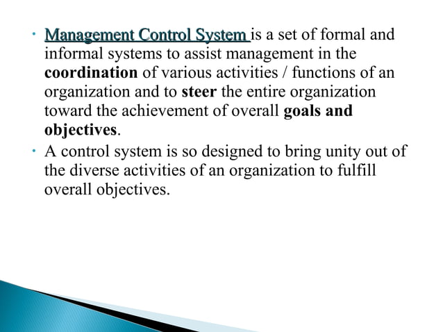 Management Control System | PPT | Business Accounting & Finance | Business