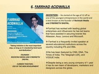 TOP 10 YOUNG ENTREPRENEURS FROM INDIA | PPTX