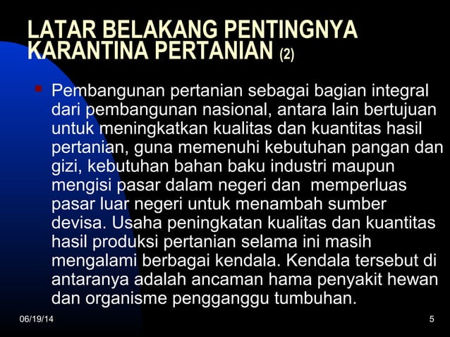 Karantina pertanian benteng terdepan pertanian Indonesia | PPT