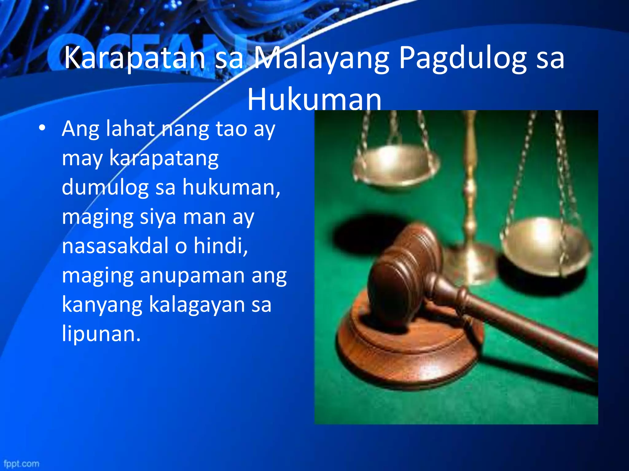 Karapatan ng mamamayang Pilipino | PPTX