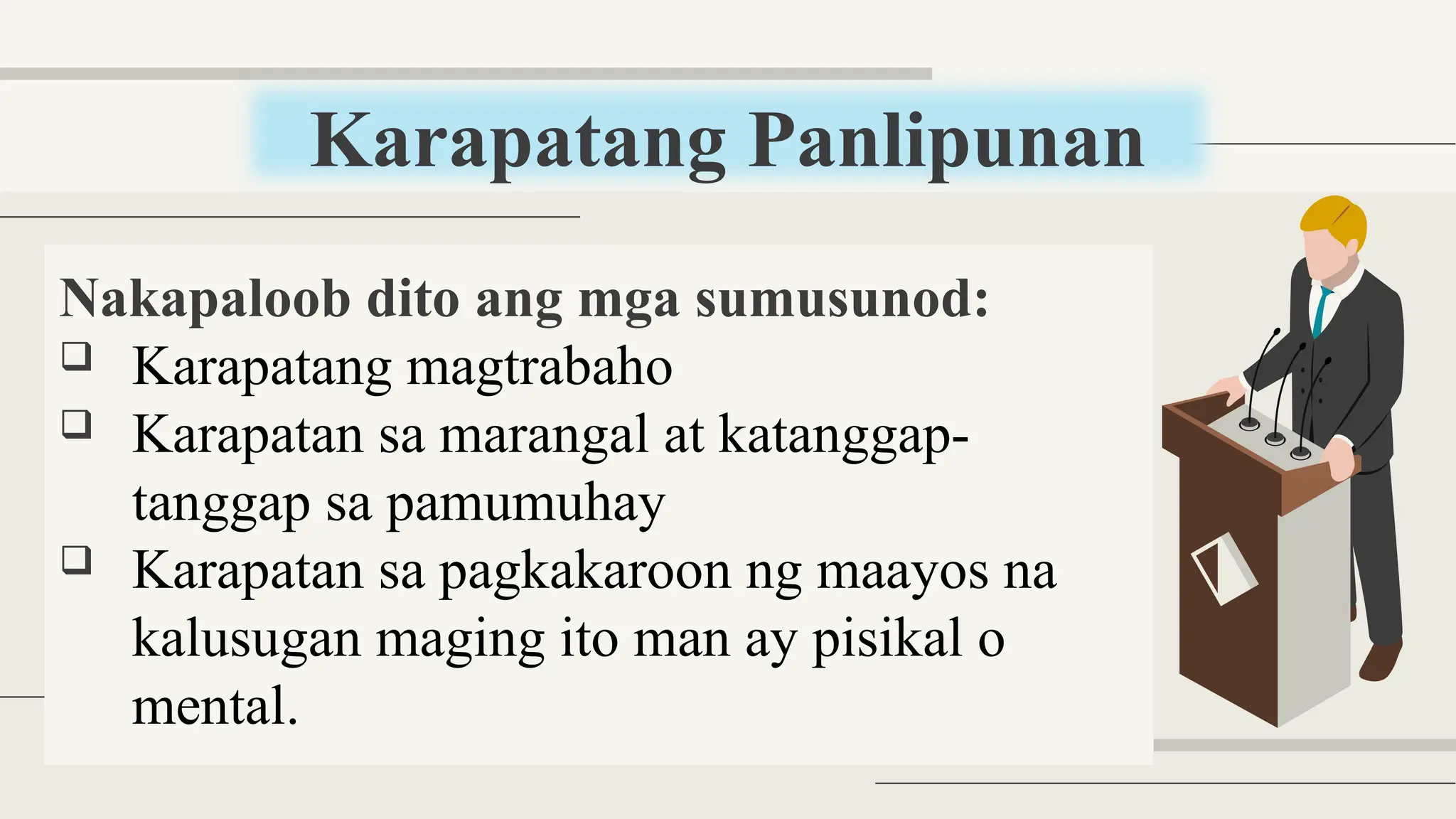 Karapatan ng Mamamayang Pilipino powerpoint presentation | PPTX