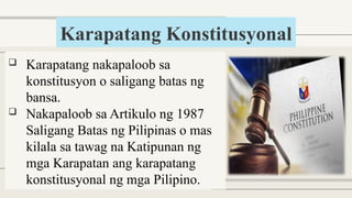 Karapatan ng Mamamayang Pilipino powerpoint presentation | PPTX