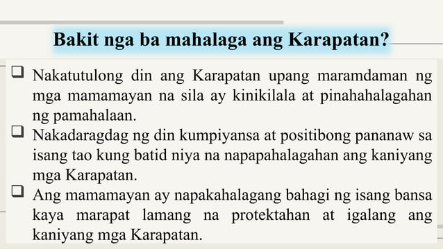 Karapatan ng Mamamayang Pilipino powerpoint presentation | PPTX