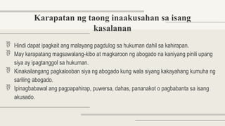 Karapatan ng Mamamayang Pilipino powerpoint presentation | PPTX
