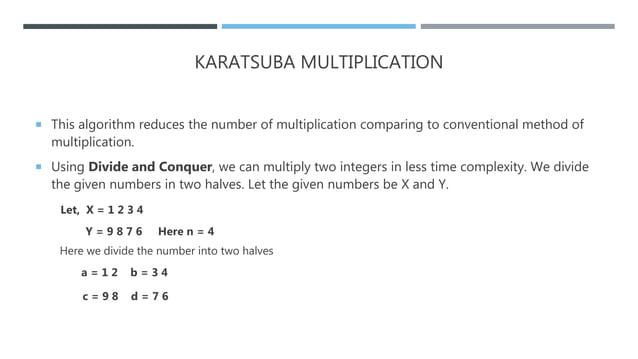 Karatsuba Algorithm For Fast Mltiplication Pptx Technology And Computing